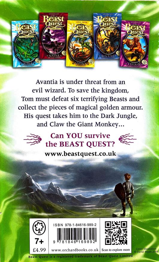 Beast Quest - Claw The Giant Monkey - The Children's Book Bin