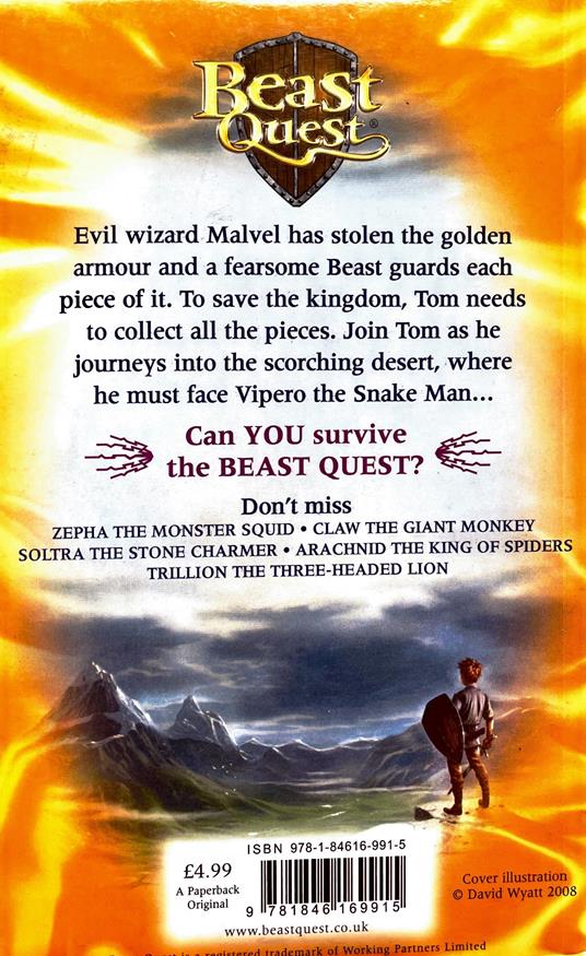 Beast Quest - Vipero The Snake Man - The Children's Book Bin